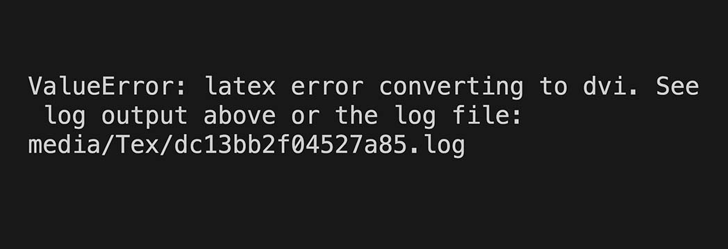 How To Fix Manim Latex Error Converting To Dvi